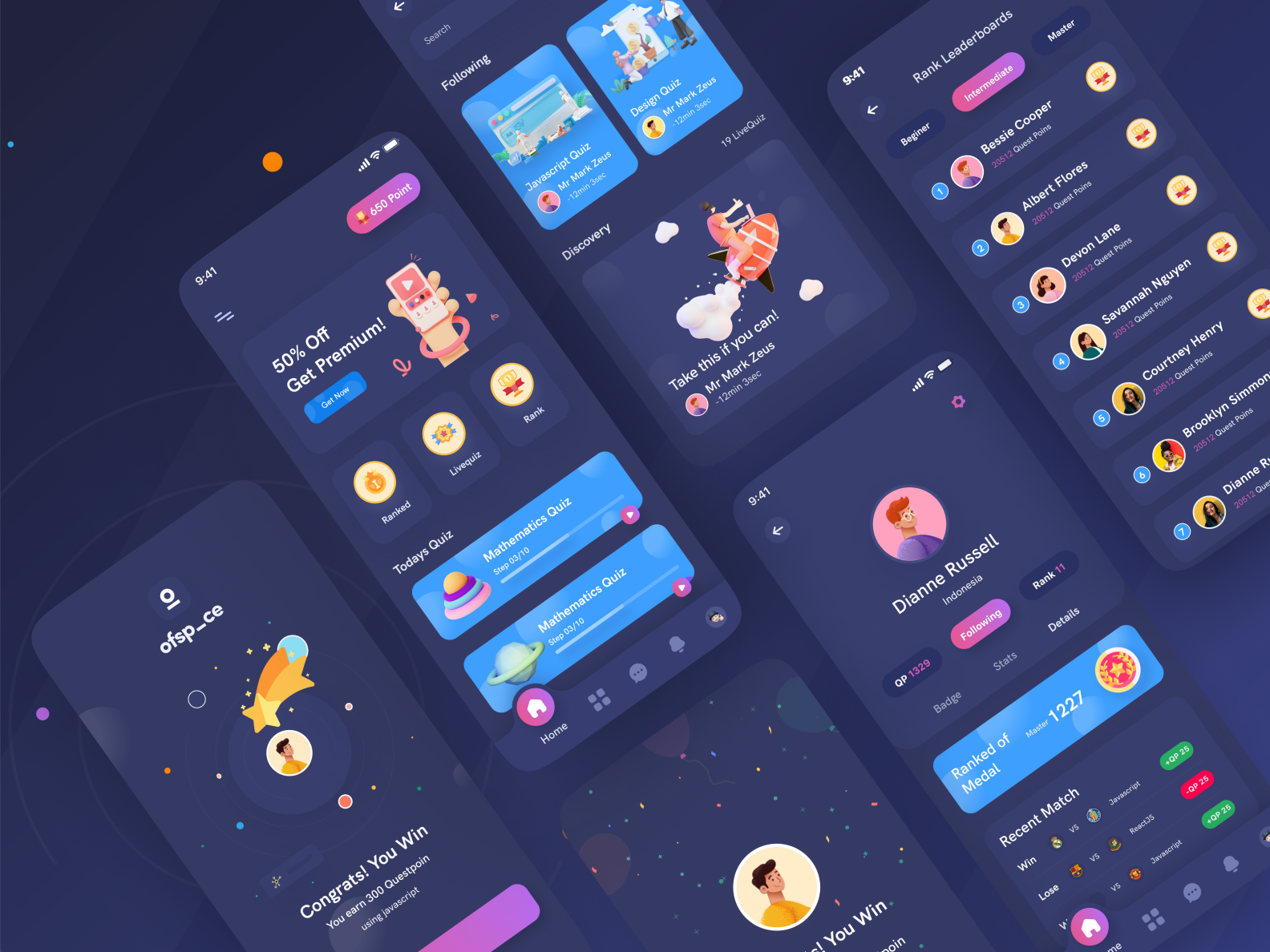 Quiz Mobile app I Ofspace by Ofspace UX/UI on Dribbble