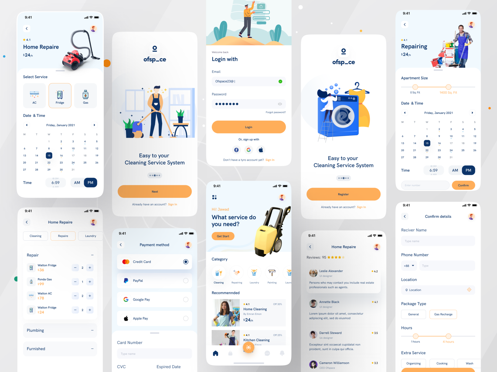 Home Service App I Ofspace by Ofspace UX/UI on Dribbble