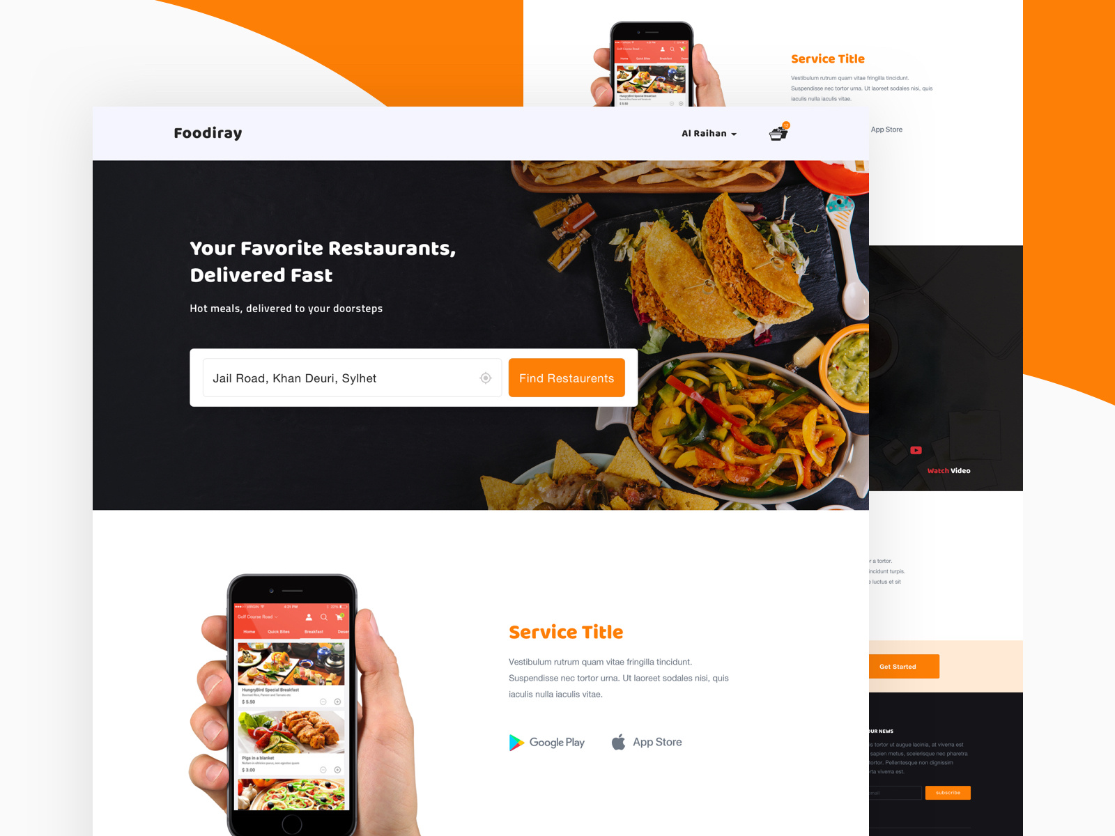 Food Delivery Service Homepage I 4 by Ofspace UX/UI on Dribbble