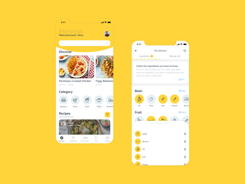Recipe Sharing App by Vano Tvauri on Dribbble