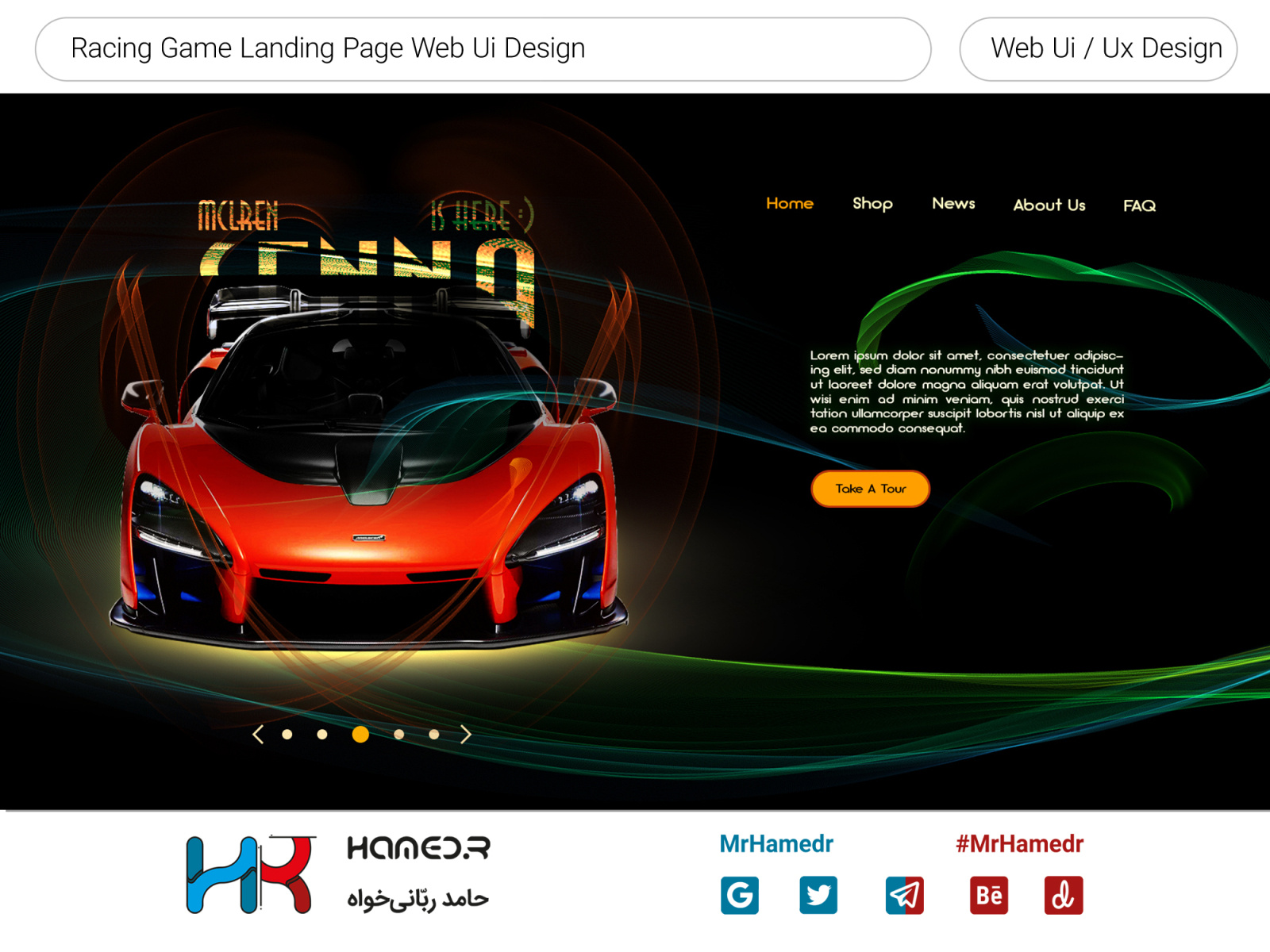 Racing game Web Ui Design by hamed rabbanikhah on Dribbble
