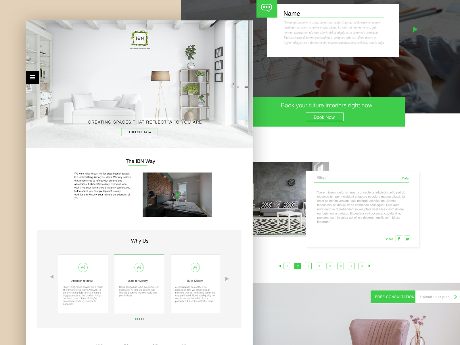 Interior design website by Mahesh on Dribbble