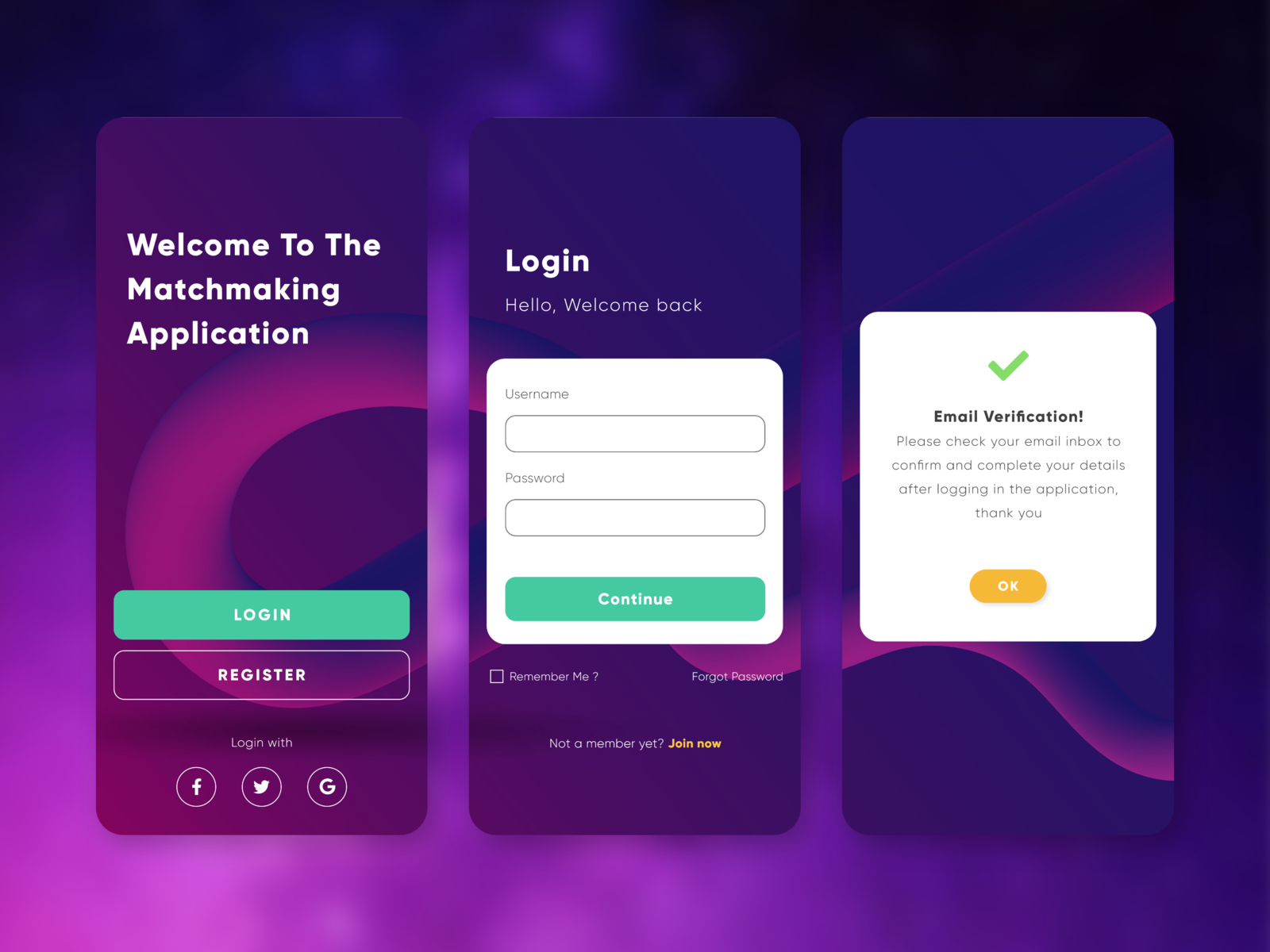 Matchmaking Design App by Ipanadh on Dribbble