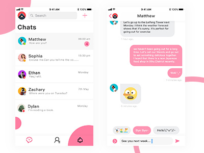 Chat interface Design Exercise 1 by X-PanPan on Dribbble