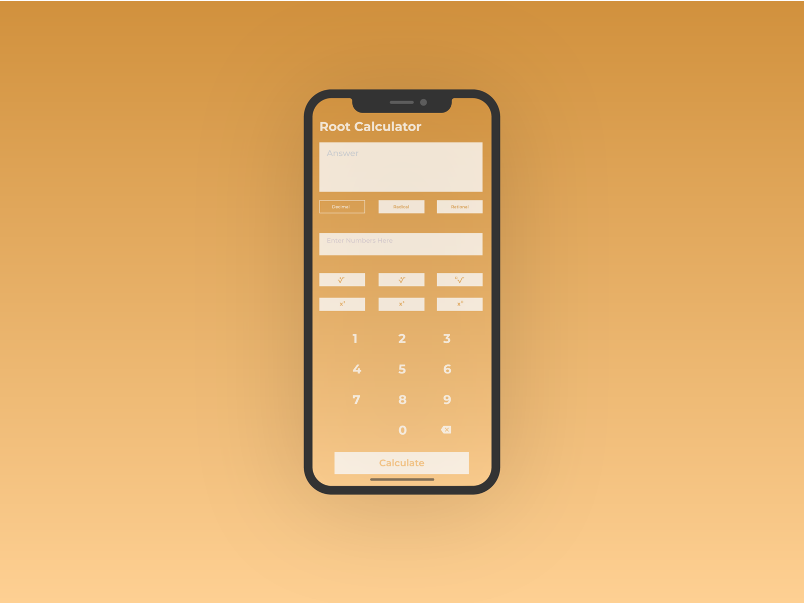 Root Calculator Interface - Daily UI #003 by ArticaVisuals on Dribbble