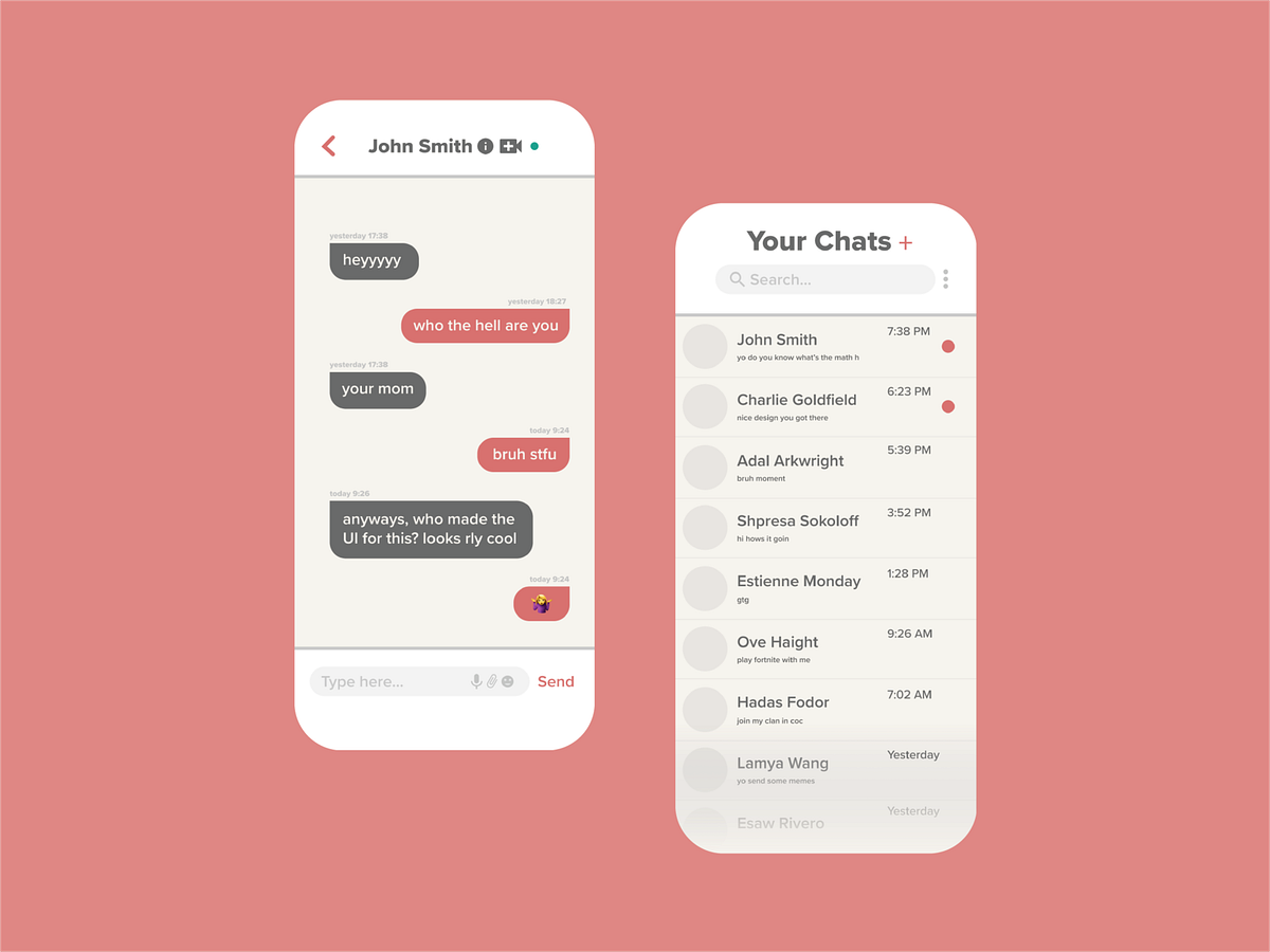 Messaging UI designs, themes, templates and downloadable graphic ...