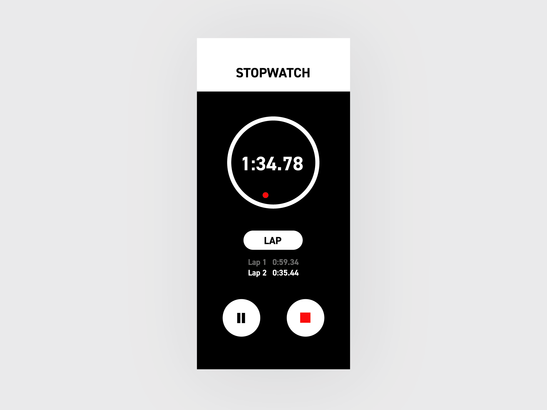 Daily UI #014 - Stopwatch UI by ArticaVisuals on Dribbble
