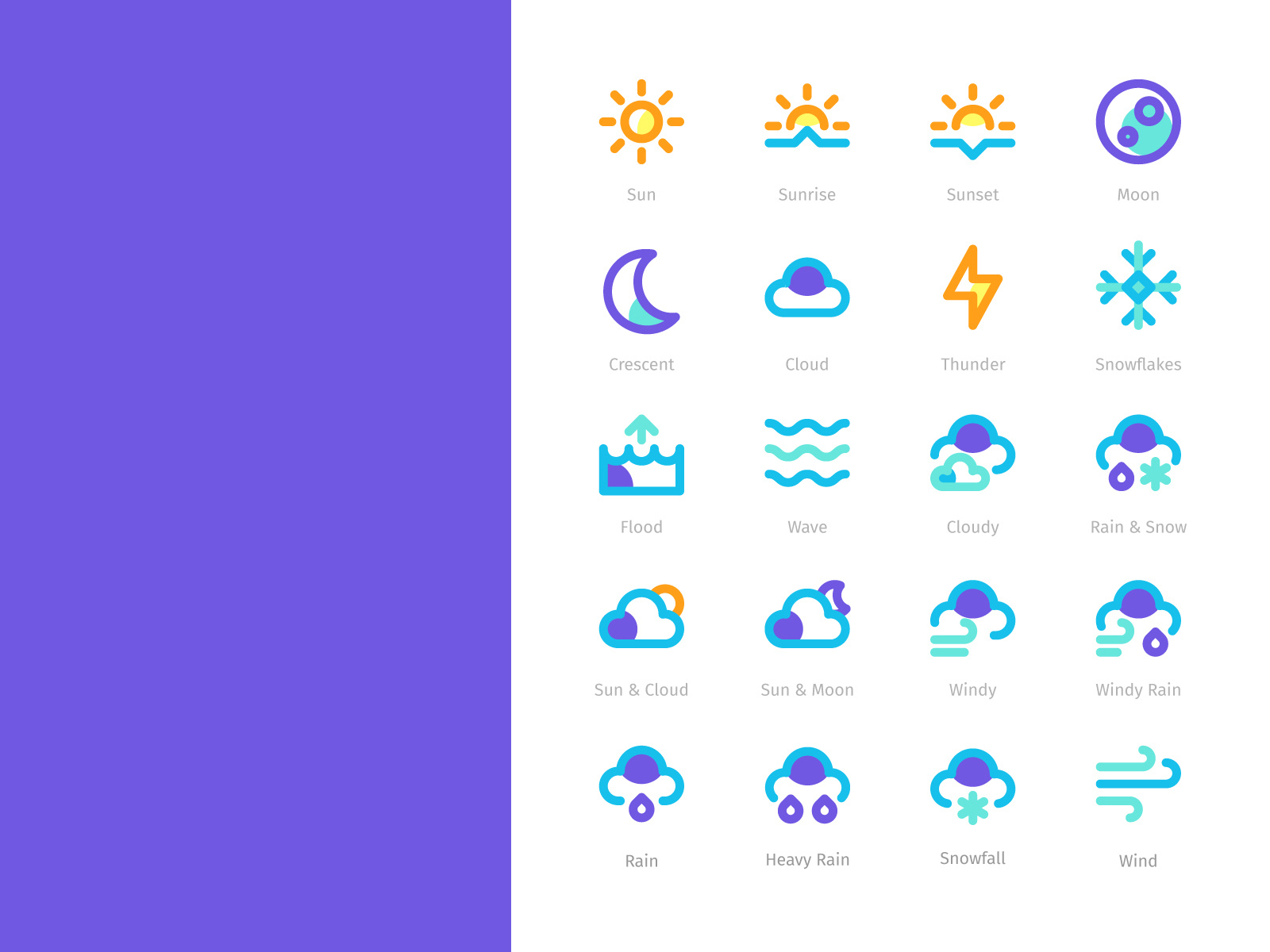 Wheater Icons Filled Line Style by Fauzan Aldi Pradana on Dribbble