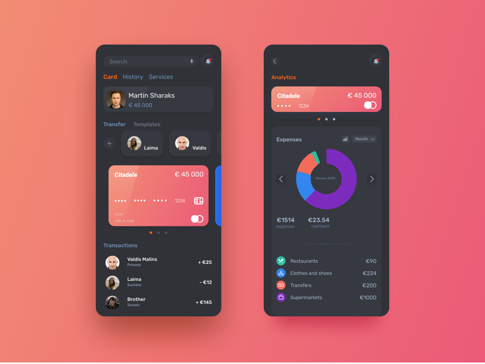 Bank app E-Pay by Artem Radchenko on Dribbble