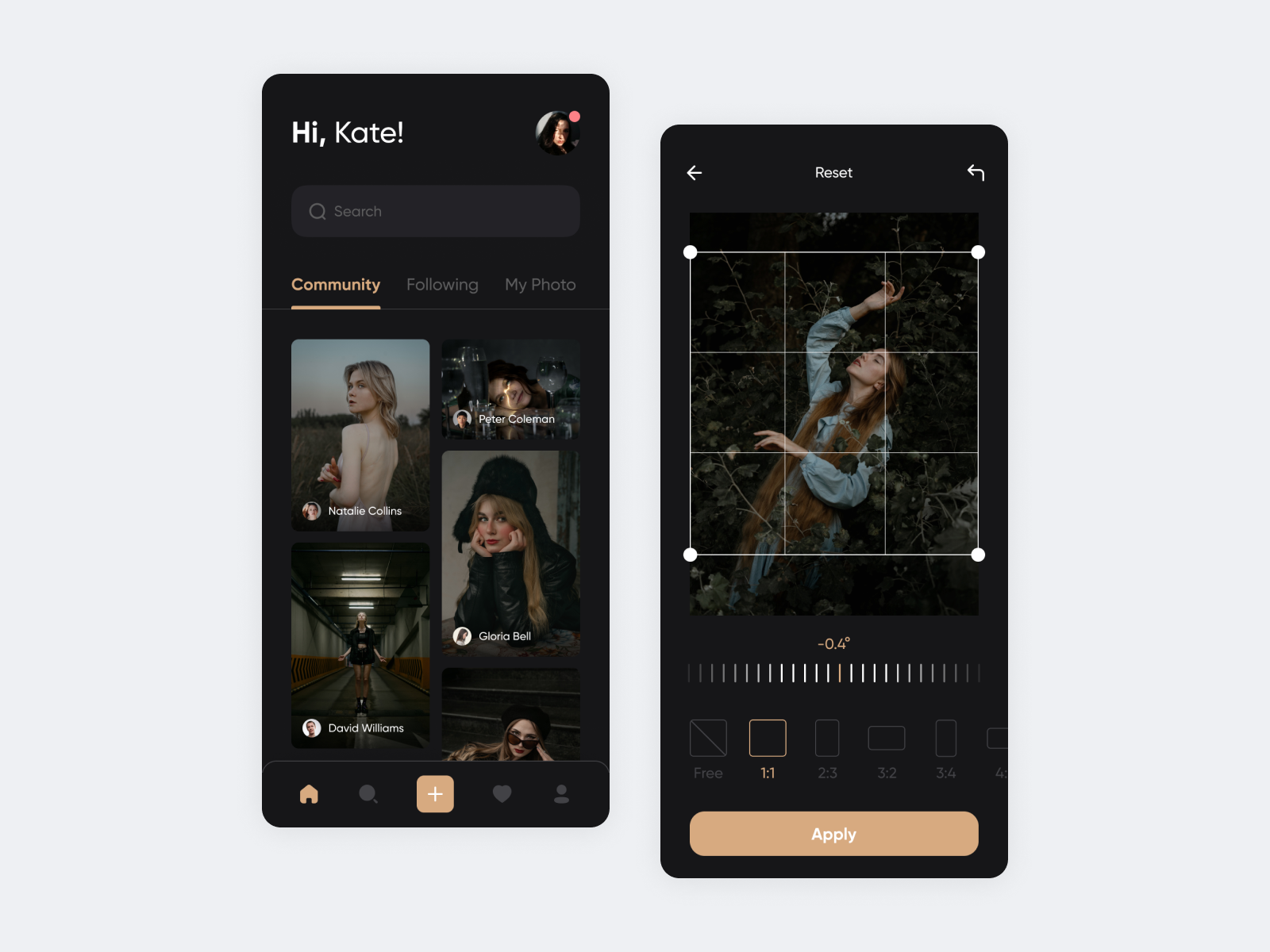 Community And Photo Editor Mobile App by Andrew Miroshnichenko on Dribbble