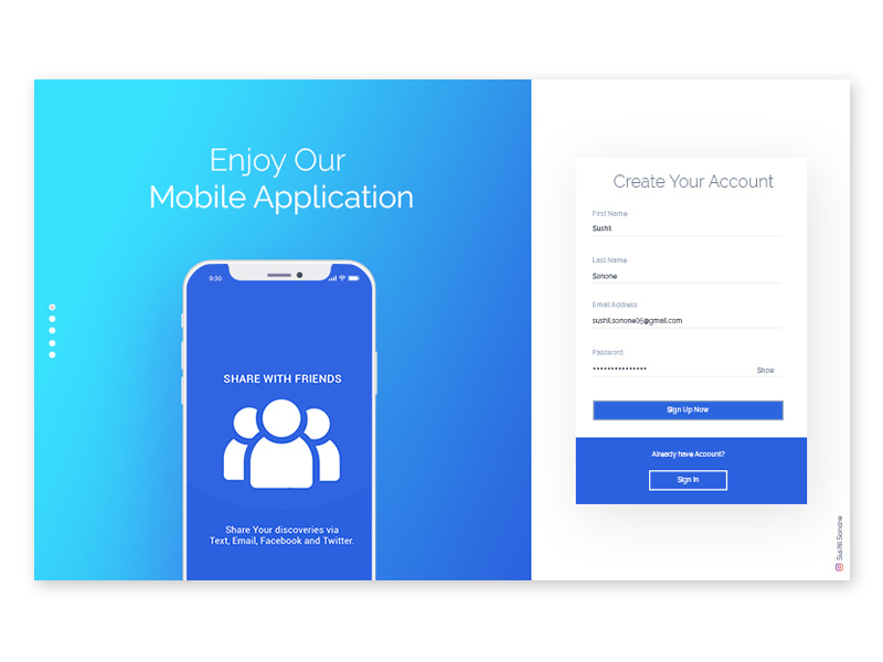 Sign Up Inspiration by sushil sonone on Dribbble