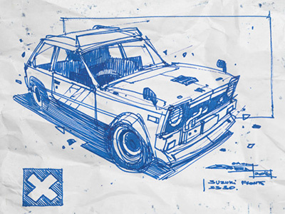 Vintage japanese car sketch by Artem Solop on Dribbble