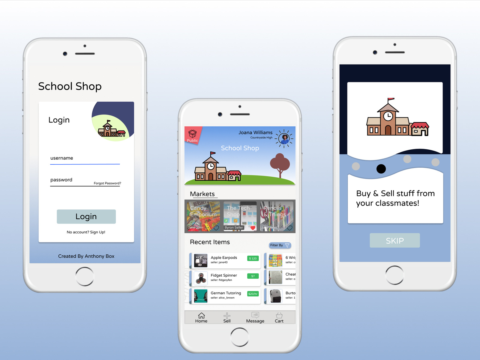 School Shop App Concept by Anthony Box on Dribbble