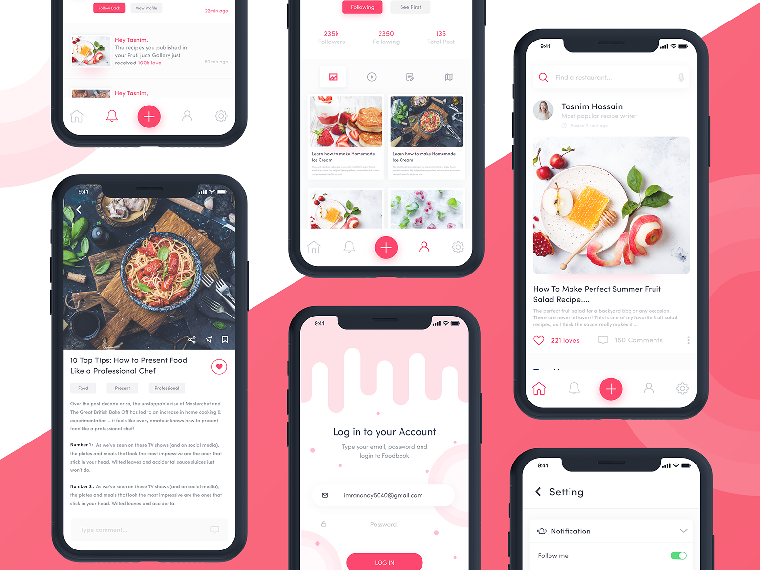 Foodbook - Recipe sharing App by Imran Hossen on Dribbble