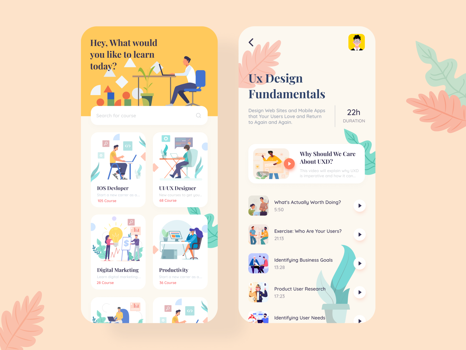 Online Course Mobile App || Concept by Imran Hossen on Dribbble