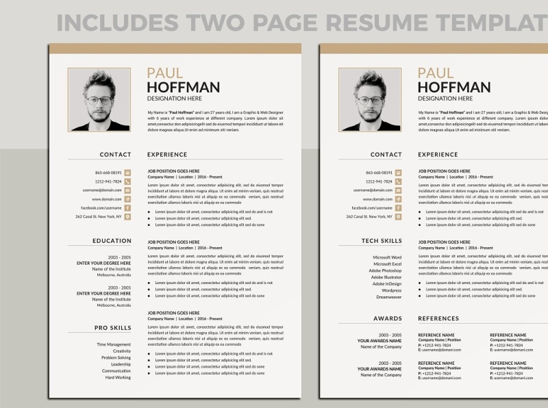 Resume Template / CV by MD. Tanvir Uddin Sikder on Dribbble