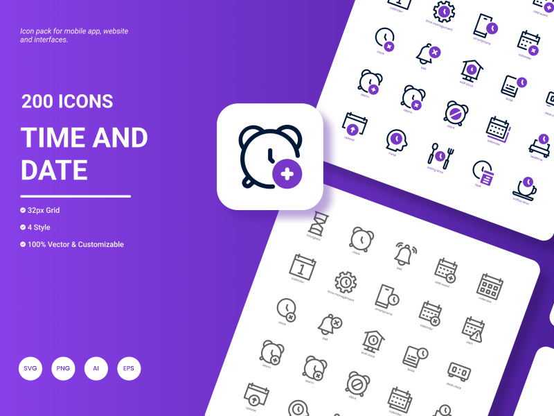 Time and Date Icon Pack by Yogi Aprelliyanto on Dribbble
