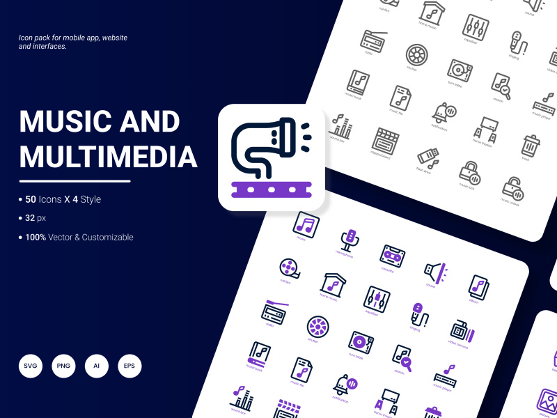 Music and Multimedia Icon Pack by Yogi Aprelliyanto on Dribbble