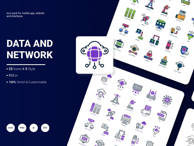 Data and Network Icon Pack by Yogi Aprelliyanto on Dribbble