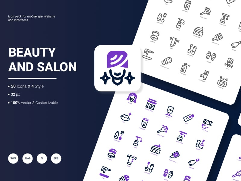 Beauty and Salon Icon Pack by Yogi Aprelliyanto on Dribbble