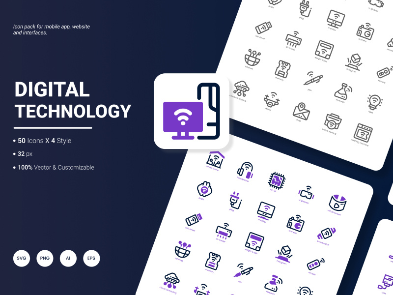 Digital Technology Icon Pack by Yogi Aprelliyanto on Dribbble