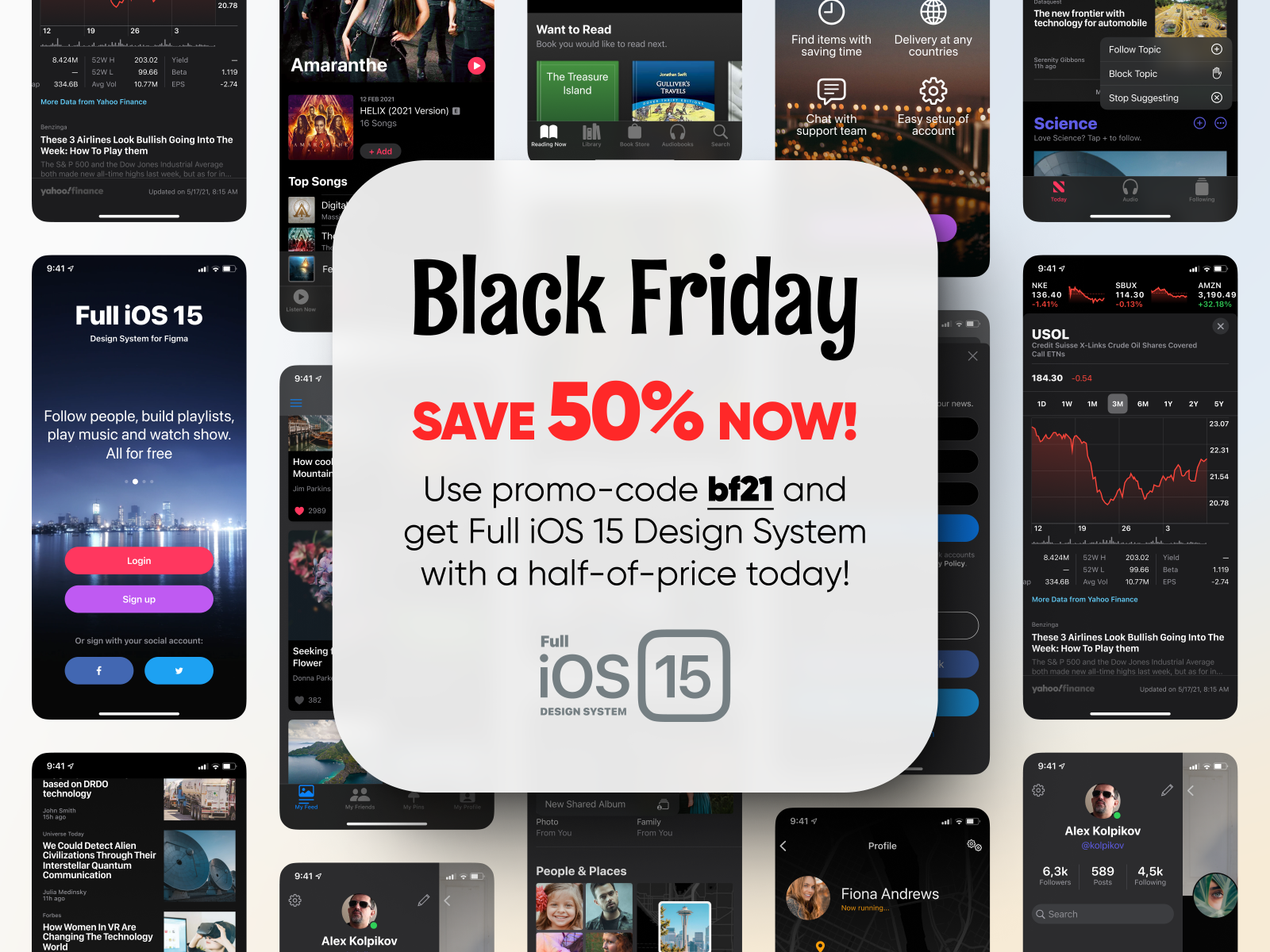 Full iOS 15 Design System for Figma — Black Friday 2 by kolpikov for ...
