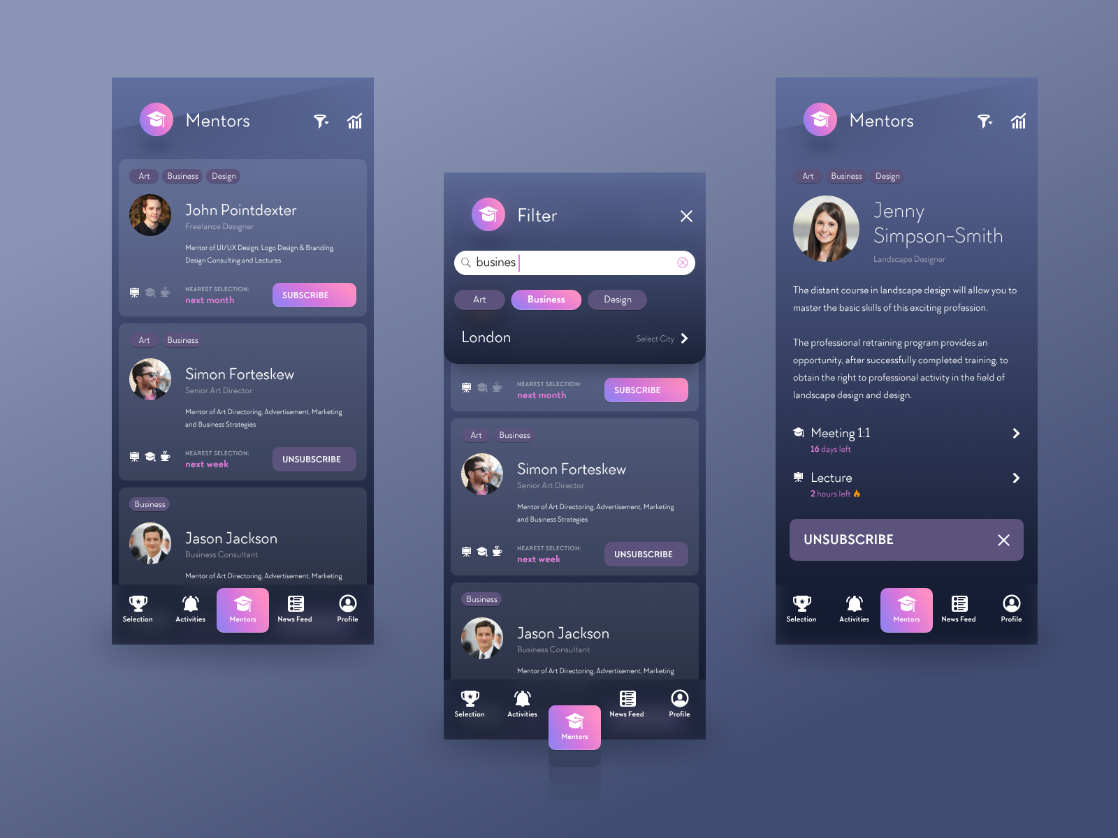 App Screens by kolpikov on Dribbble