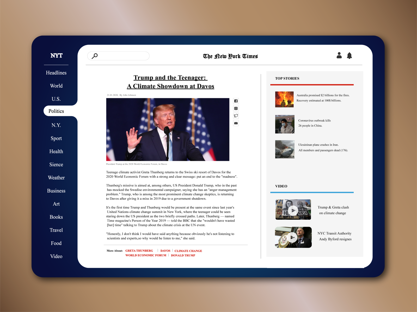 The New York Time - Politics by Belariga Design on Dribbble