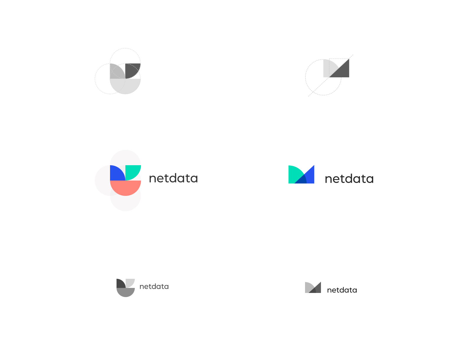 netdata geometric logo identity by Christos on Dribbble