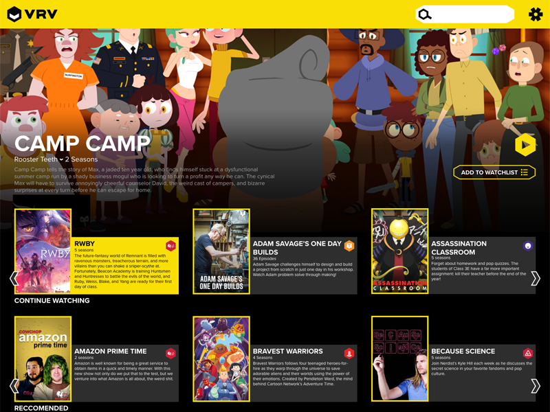 VRV Desktop app by Josh Krogman on Dribbble