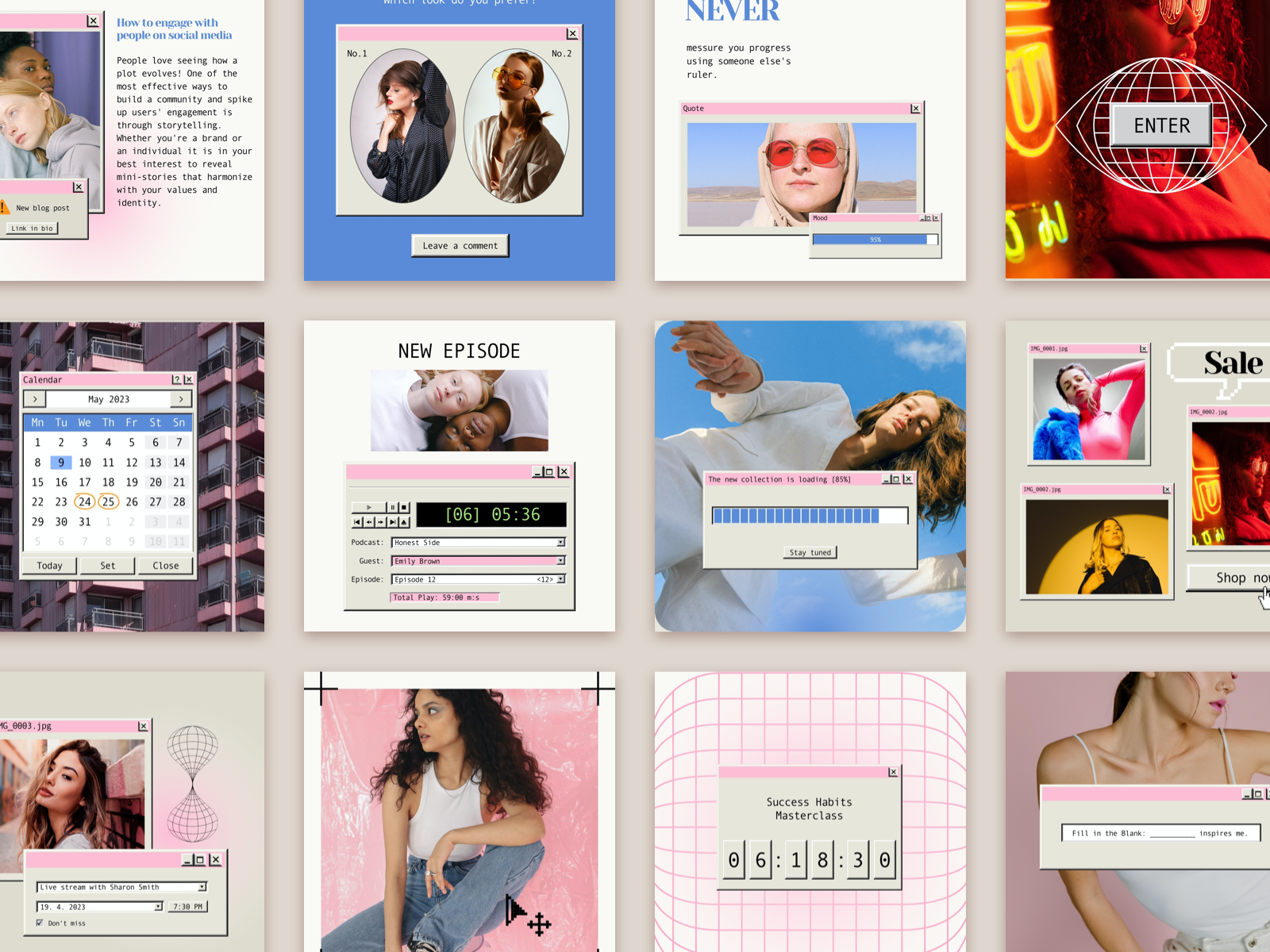Retro Social Media Template by Bonumo on Dribbble