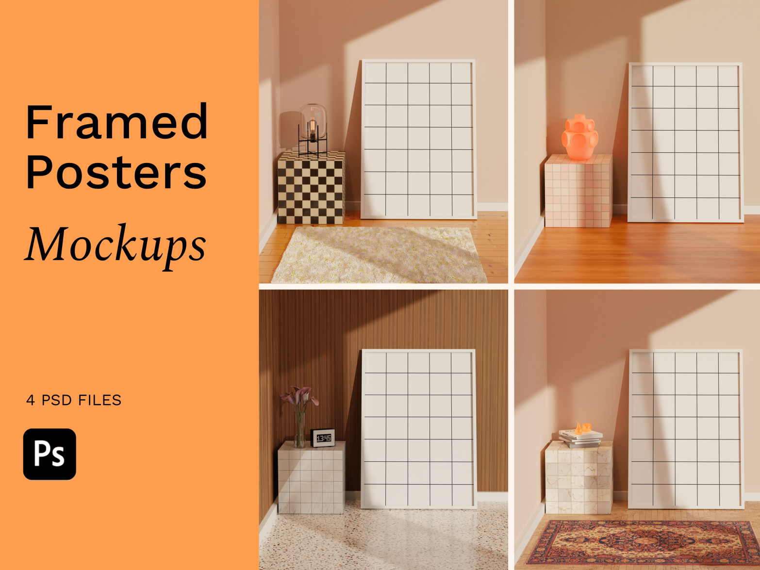 Framed Poster Mockup Bundle by Bonumo on Dribbble