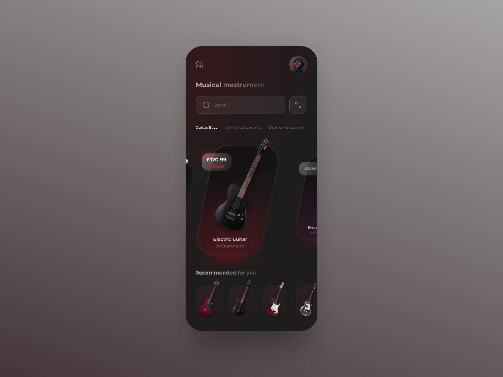 Musical instruments shopping app by Bahareh Tavakoli for Wolfe Labs on ...