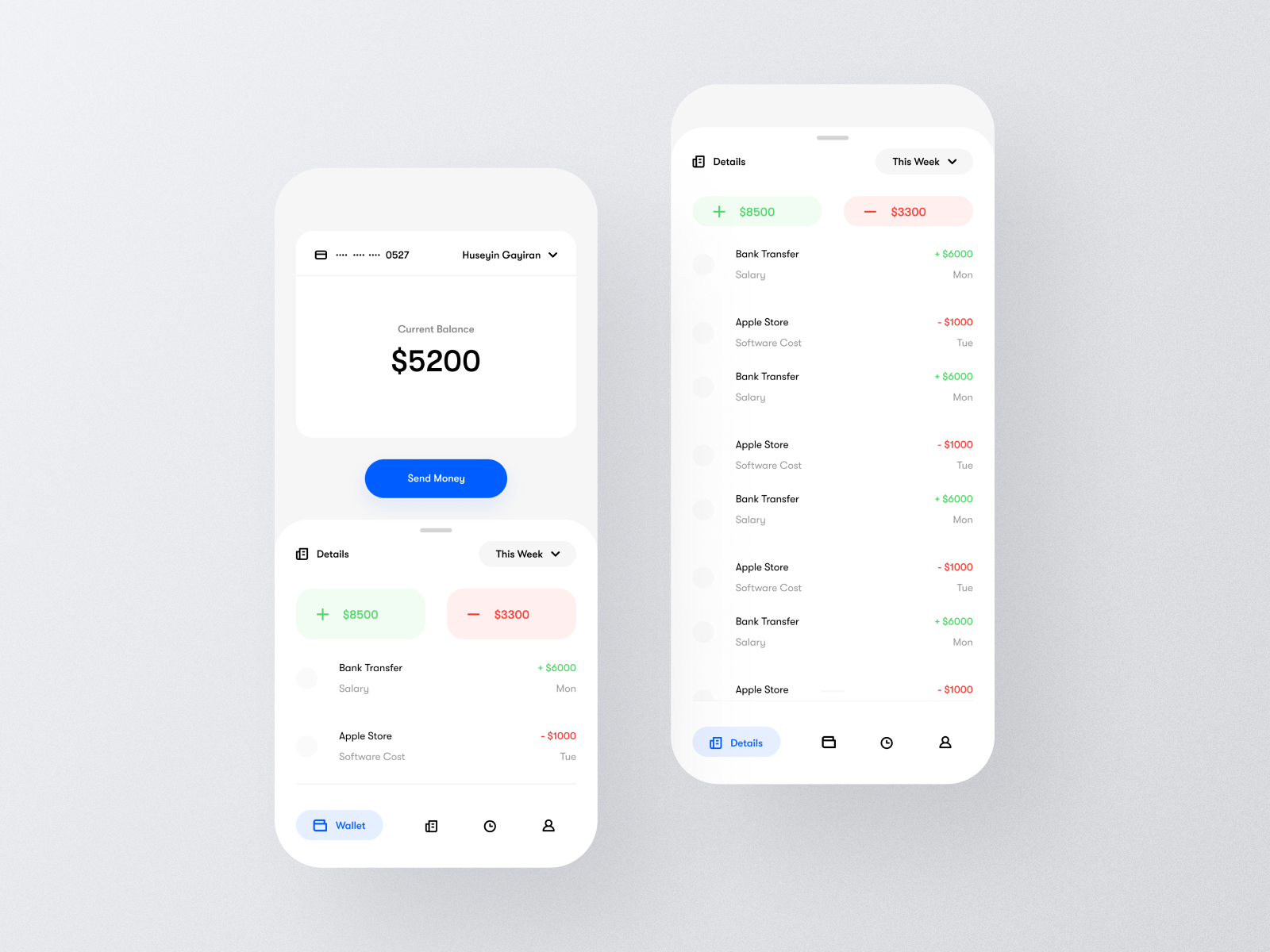 Simple Finance App by Hüseyin Gayiran on Dribbble