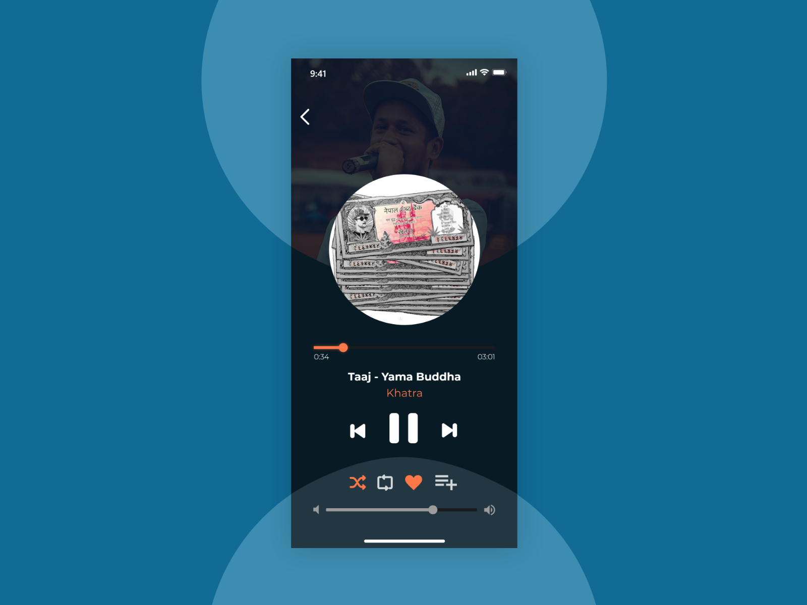 Dark themed music player for mobile. by Pramod Poudel on Dribbble