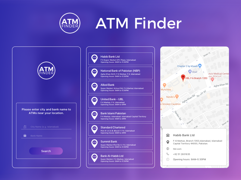 Atm Finder App Design by AppStudioPro on Dribbble