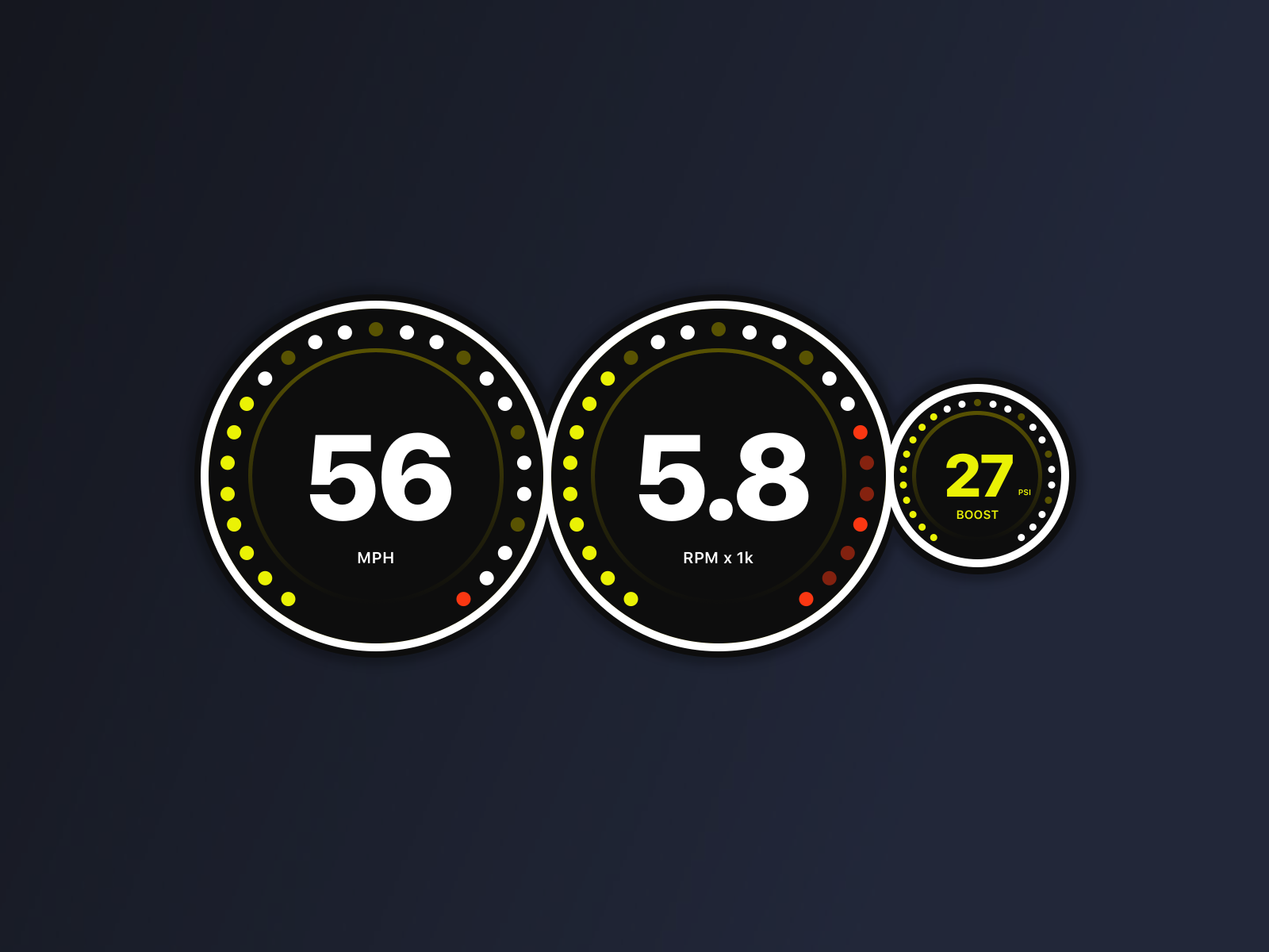 Automotive Gauge Cluster UI by Tyler Richardson on Dribbble