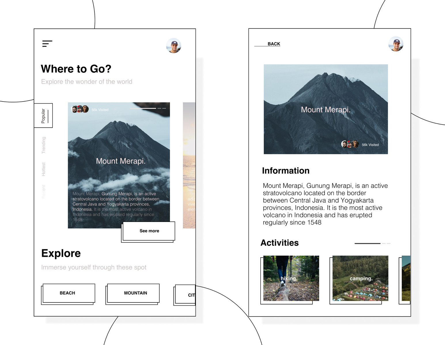 Travel App // Unconventional one. by Reza on Dribbble
