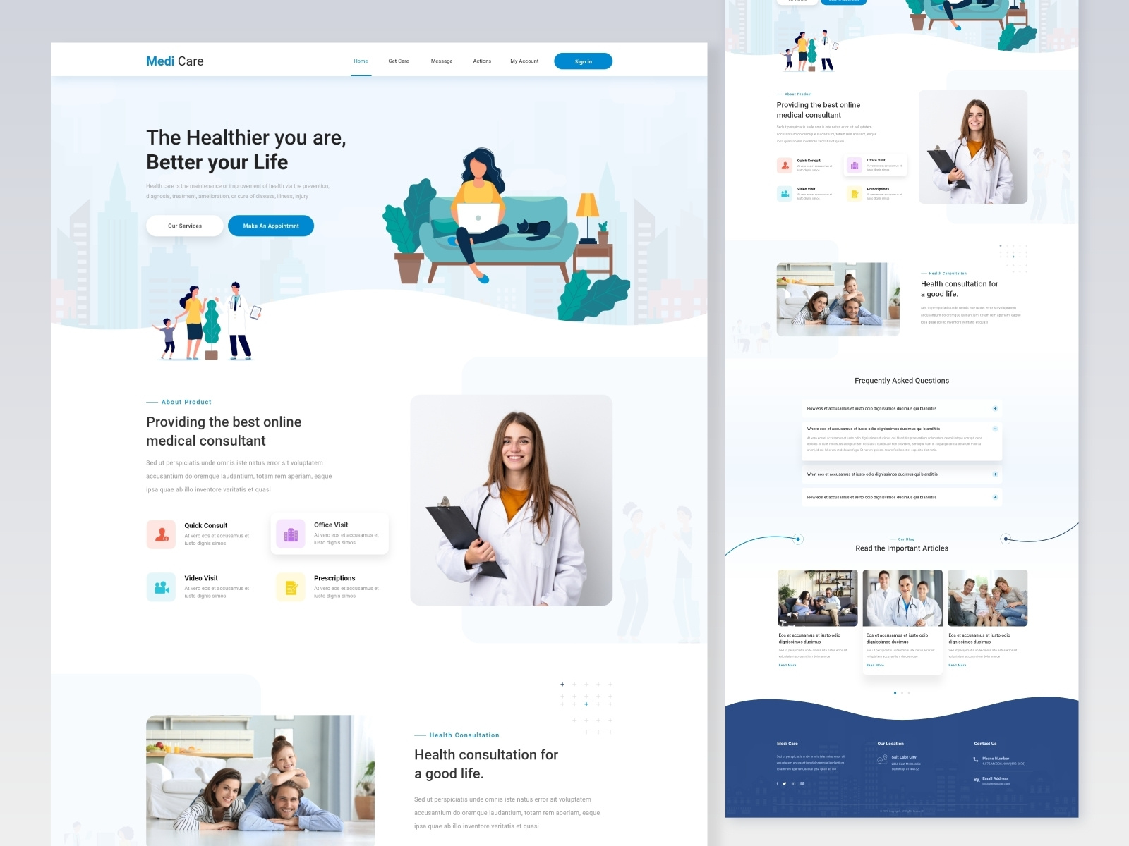 Med care- Health Care Website by Brand My Plan on Dribbble