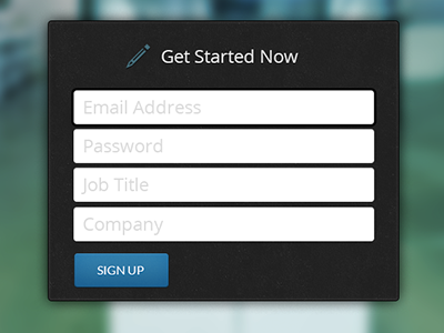 Sign Up by David Stinnette on Dribbble