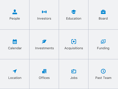 Icon set for Crunchbase by prekesh for Fueled on Dribbble