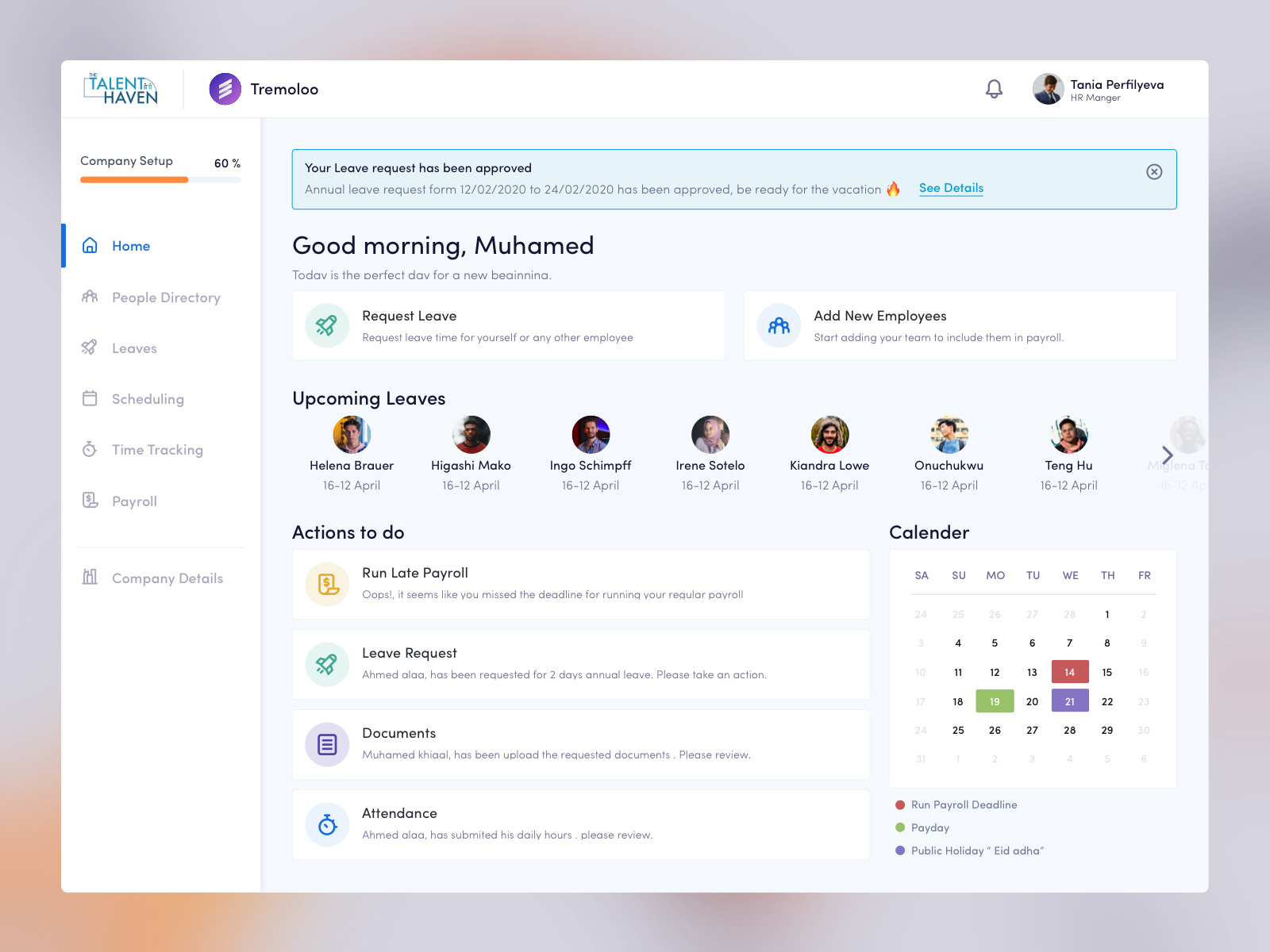 HR Management System | Dashboard User Interface by Muhamed Khial 🎨 for ...