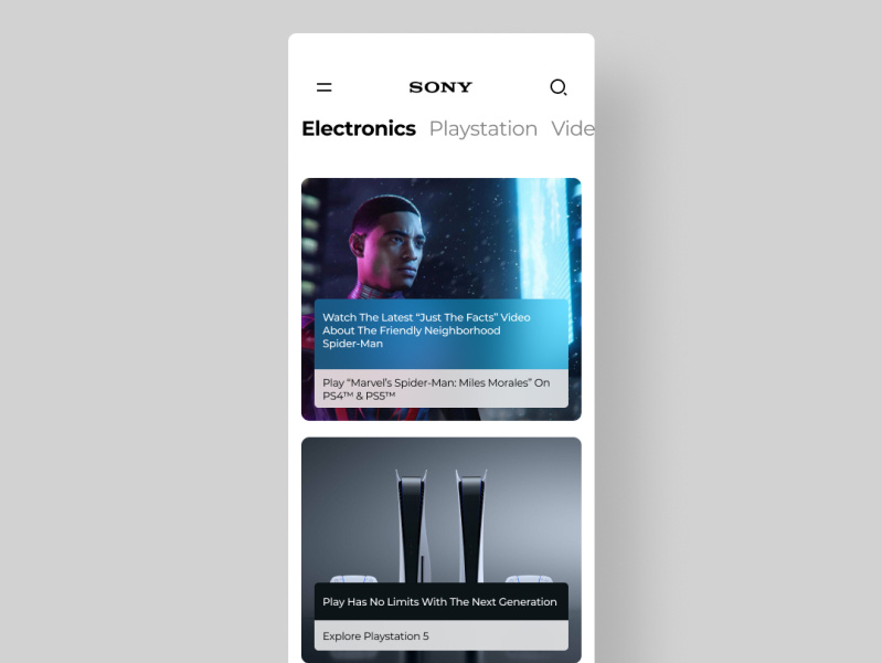 Sony App Design by Mahsun Demircan on Dribbble