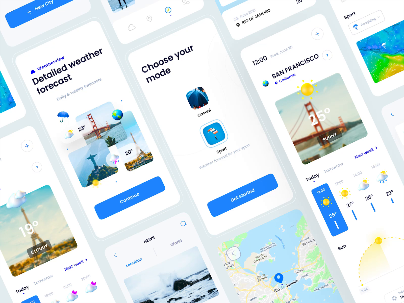 Weather app by Luiz Carvalho on Dribbble