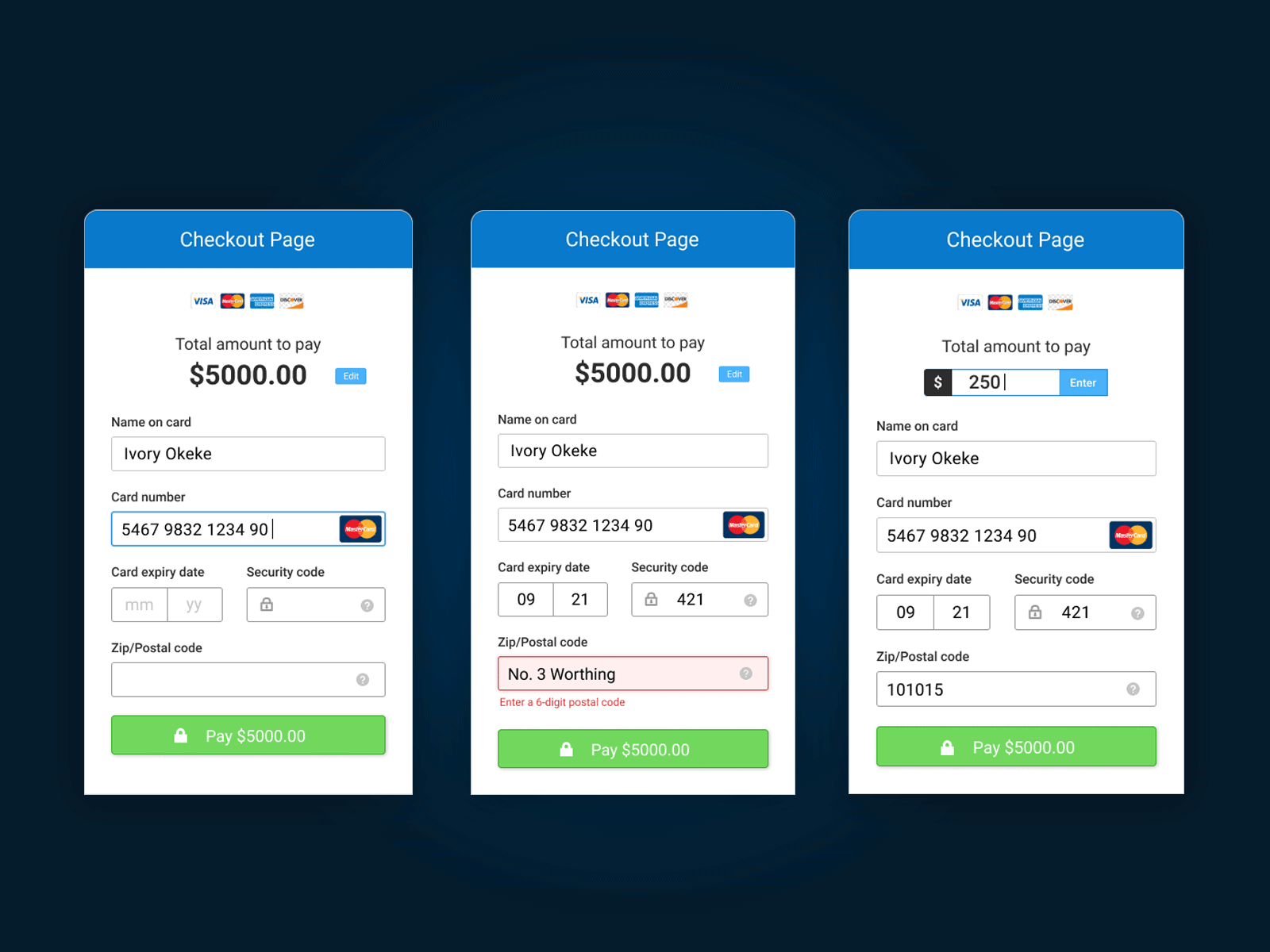 Checkout Page Design Flow by Ivory Okeke on Dribbble