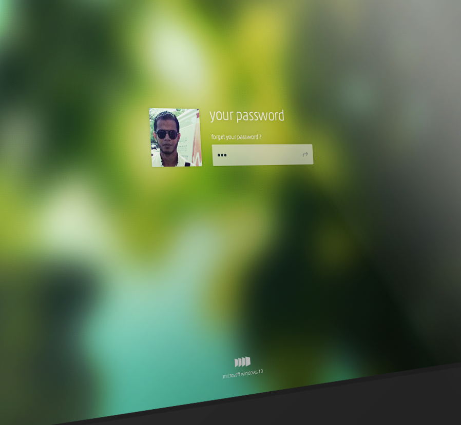 Windows 10 Concept - Login Screen by Mohamed Yahia on Dribbble