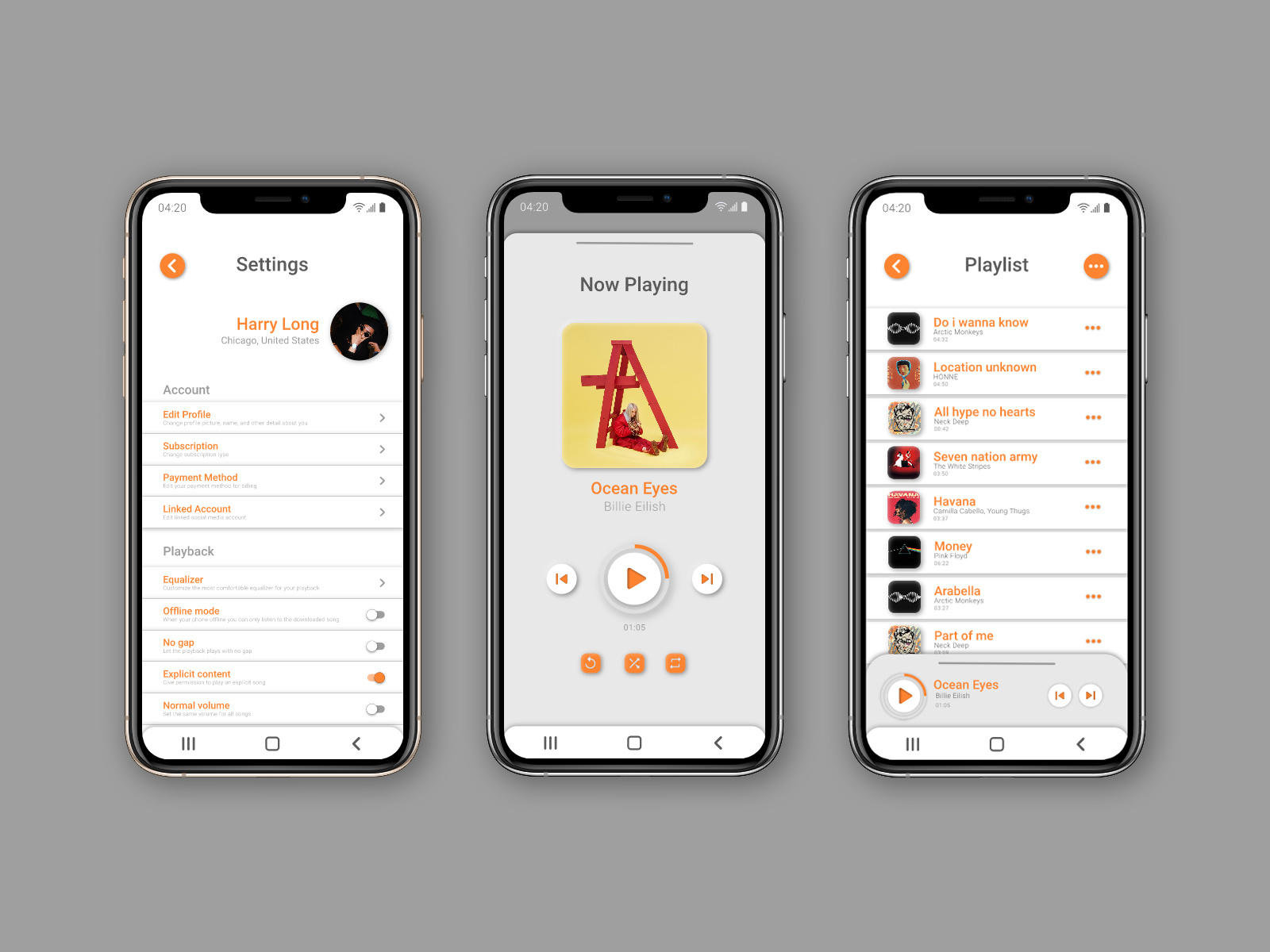 Daily UI#7 Setting Page (music player app) by Bimo on Dribbble