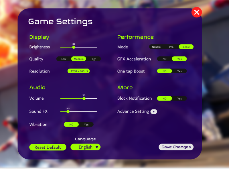 Game Settings by Vishal Sharma on Dribbble