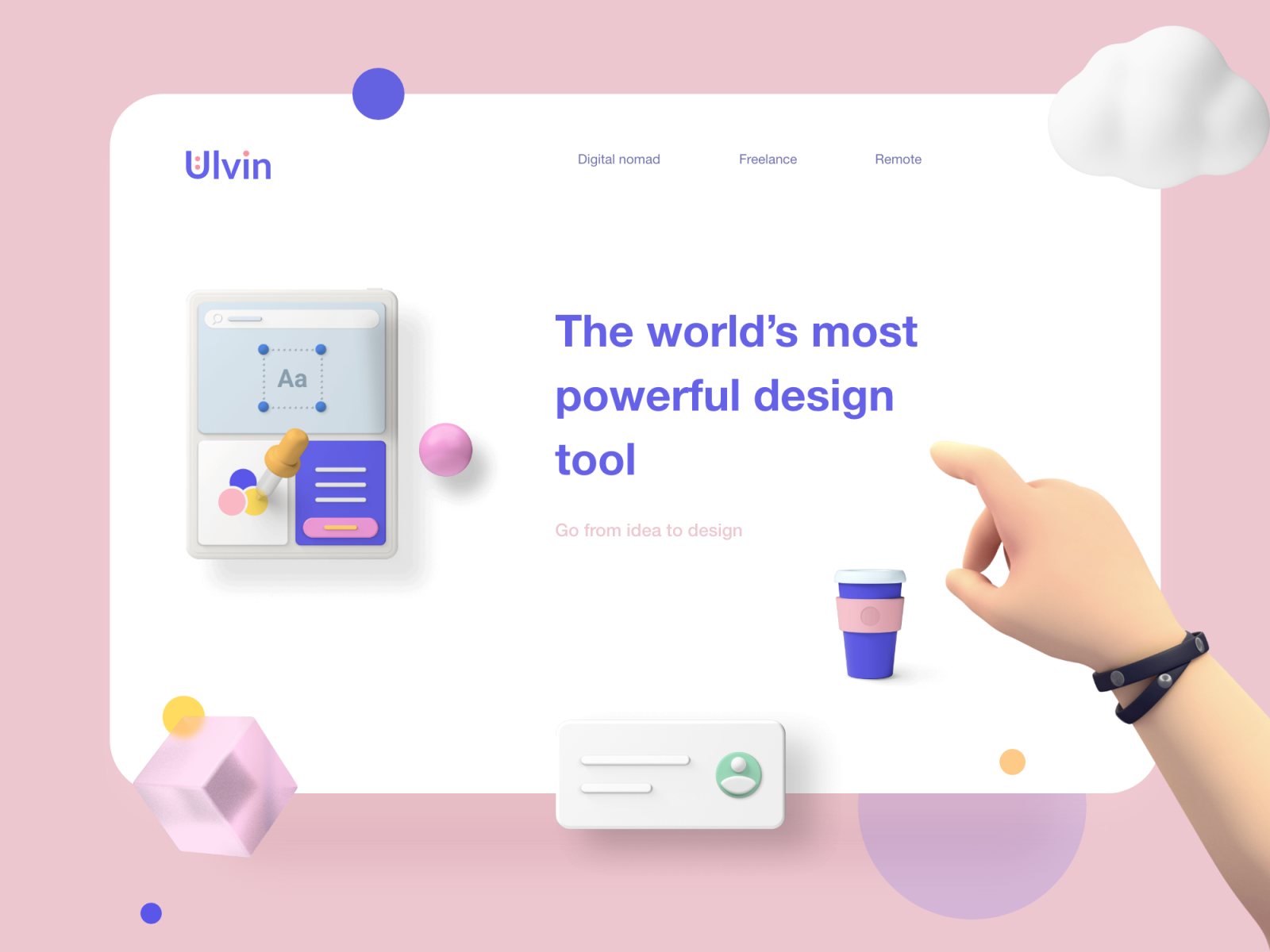 3D ui web design inspiration by Ulvin Omarov on Dribbble
