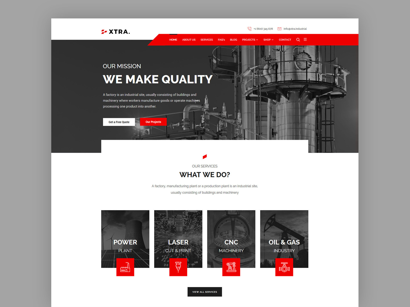 Factory & industry WordPress theme by XtraTheme on Dribbble